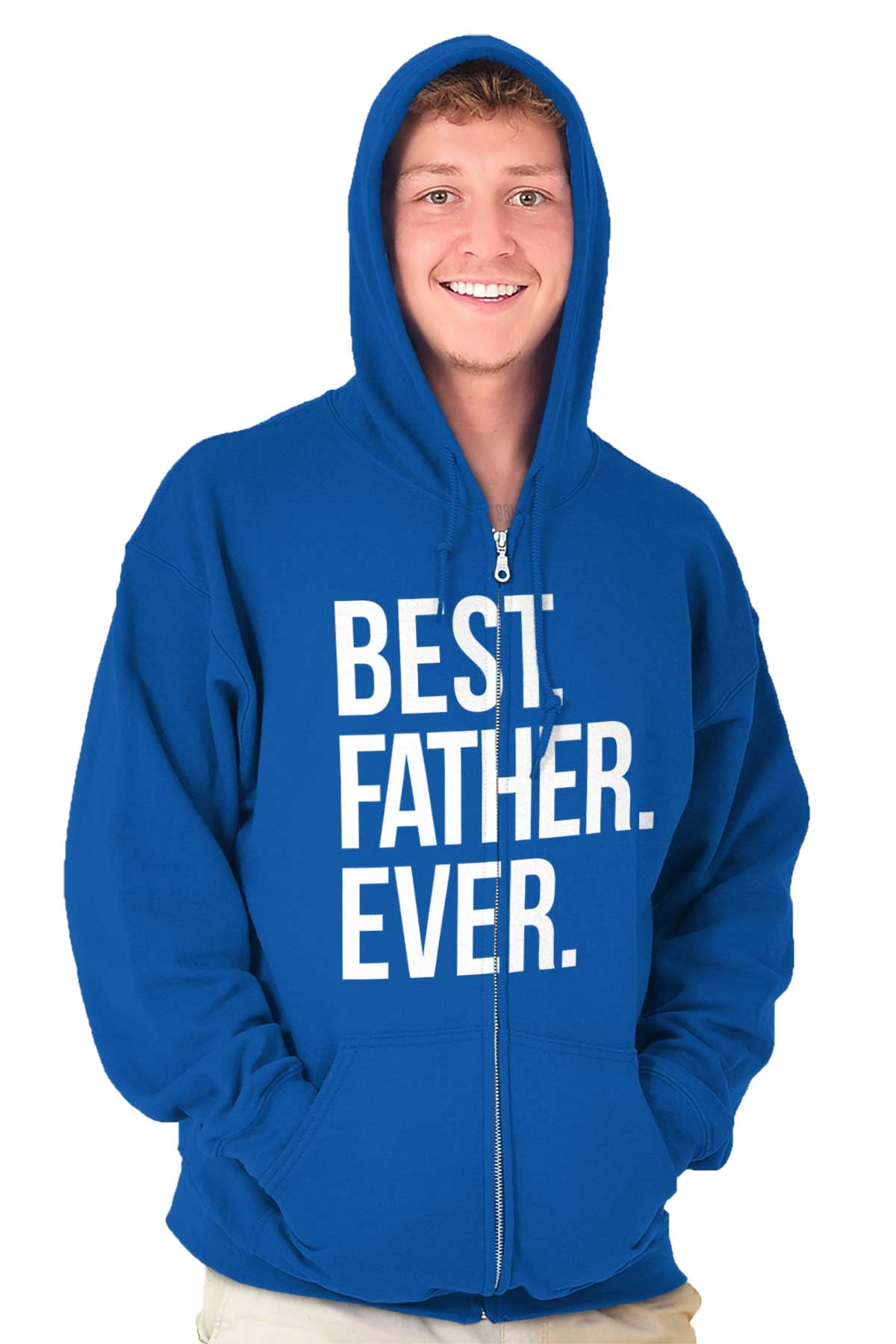 Best Father Ever Dad Fathers Day Zip Hoodie Sweatshirt Men Brisco ...