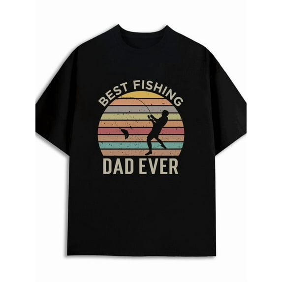 Best Fishing Dad 180G 100% Cotton 180G 100% Cotton mens graphic retro ...