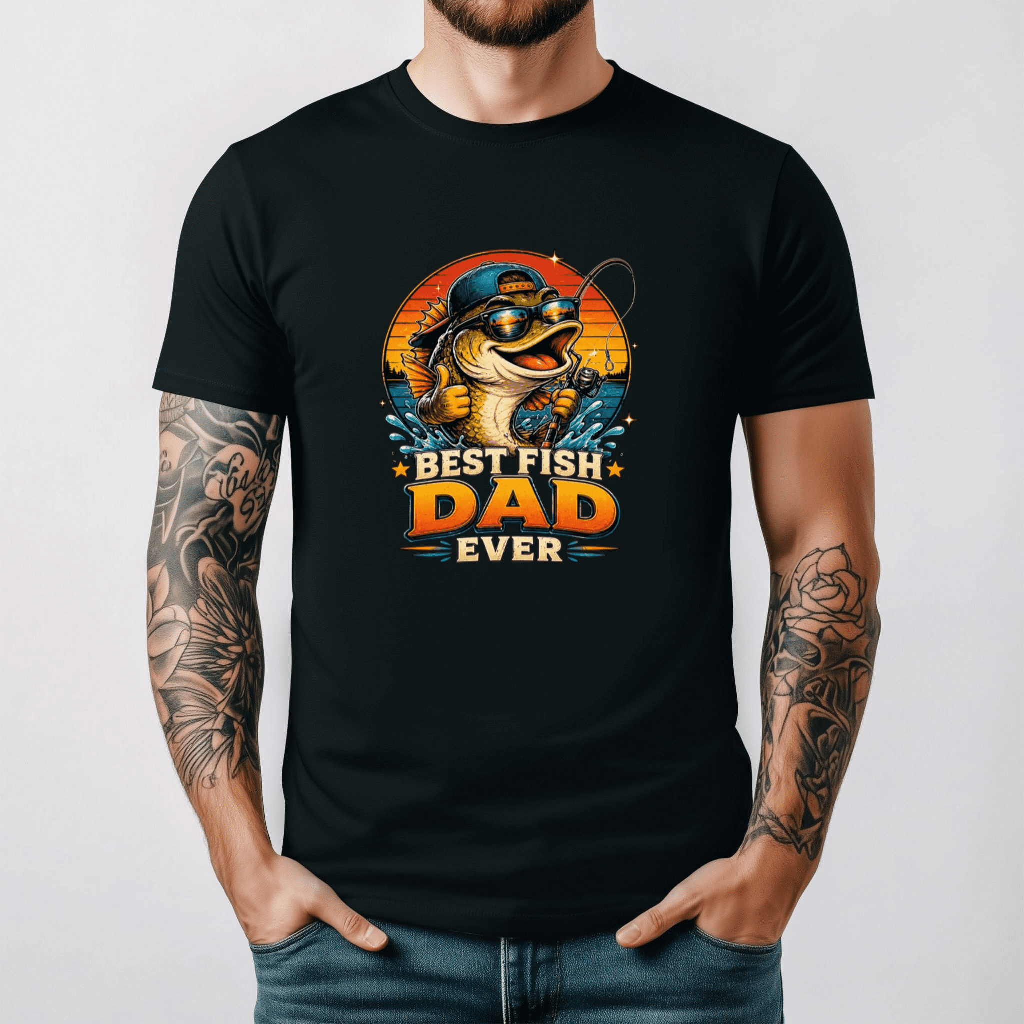 Best Fishing Ever Bass Fish Tee Vintage Sunset Fisherman Humor Gift,for ...