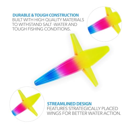 Best Fishing Lures for Big Game 5 Inch Rainbow Bird Trolling Teaser ...