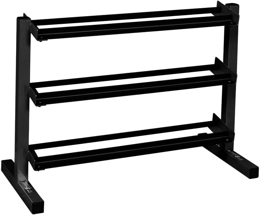 Best Fitness (BFDR10B) 3 Tier Dumbbell Rack Stand for Home Gym, Weight ...
