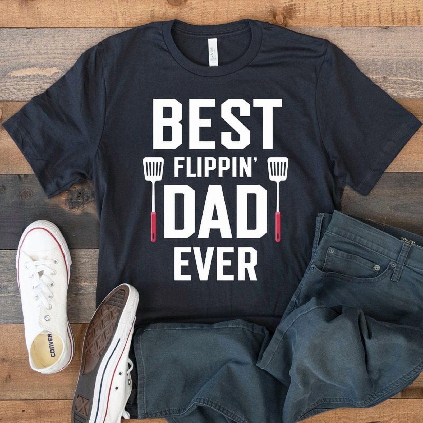 Best Flippin Dad BBQ Grilling Father Cooking Pun Graphic Novelty Shirt ...