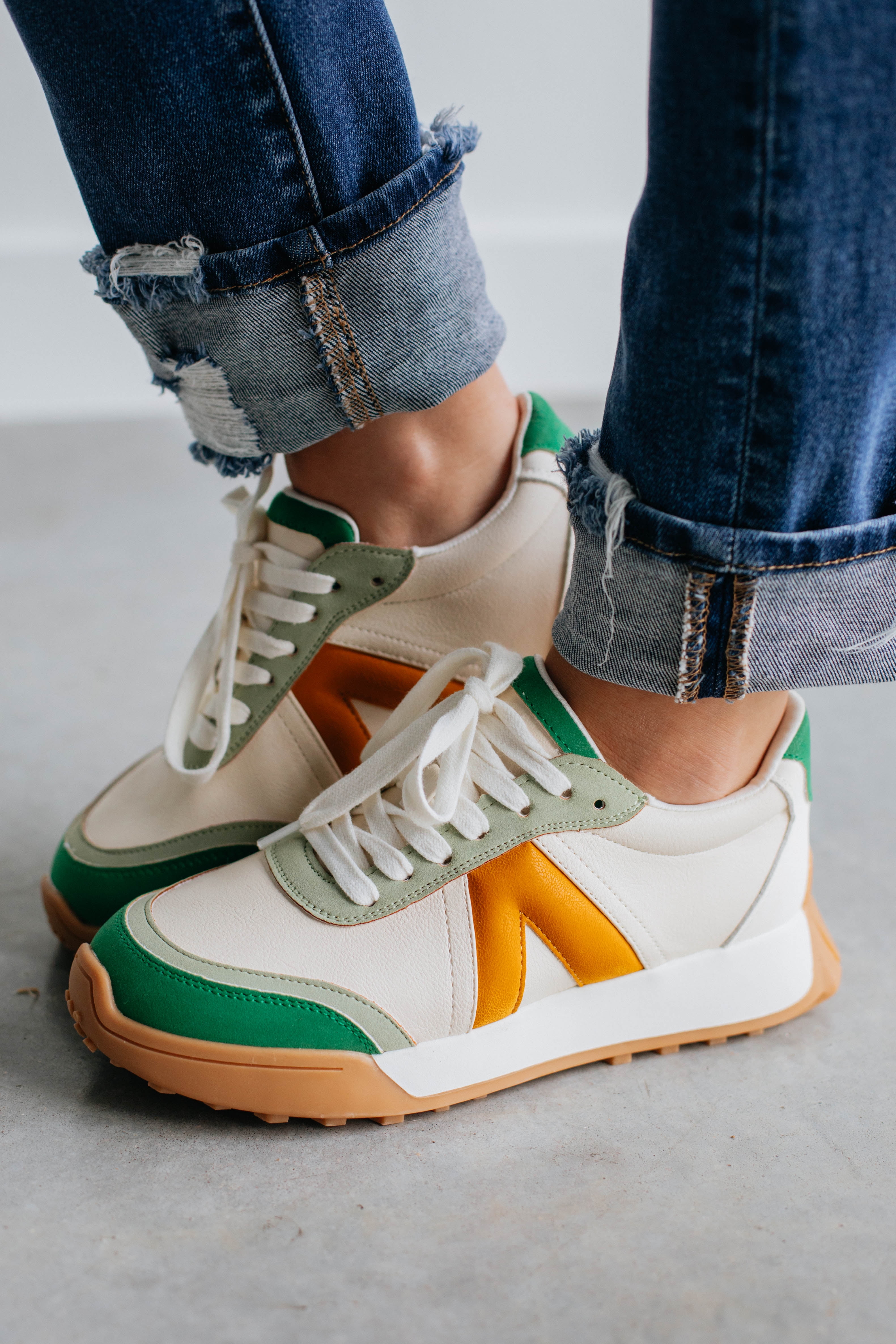 Best Foot Forward Sneakers - Kelly Green Mix - Walmart.com
