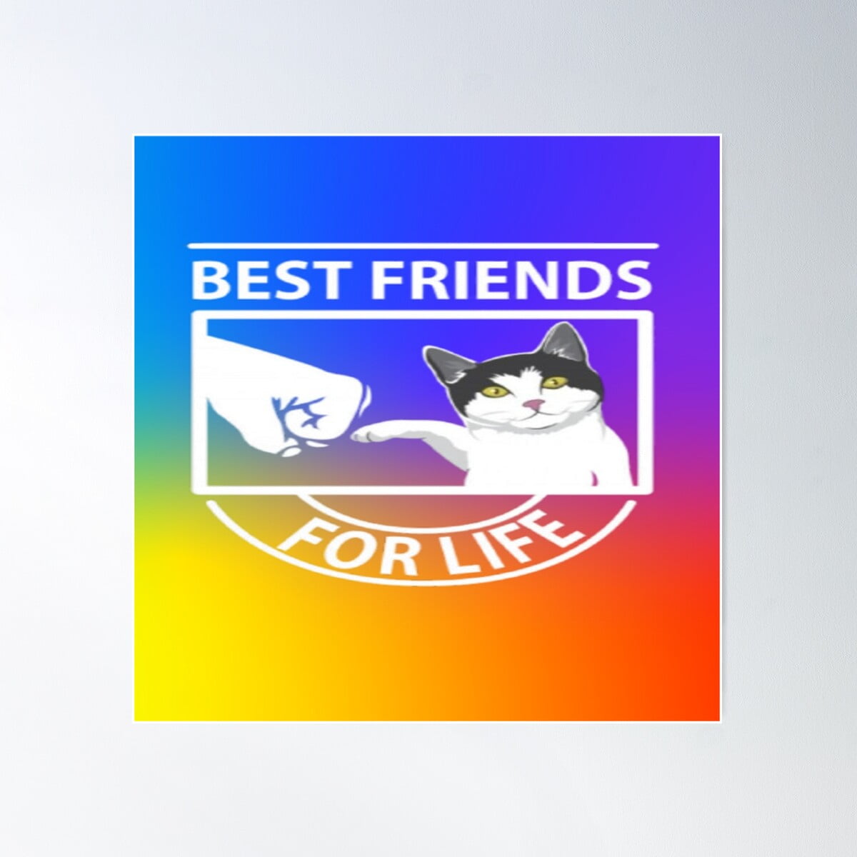 Best Freinds Cat For Life Poster Wall Art, Modern Wall Decor For Living ...