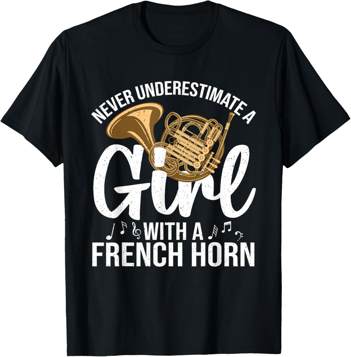 Best French Horn Art For Women Girls French Horn Lover T-Shirt ...