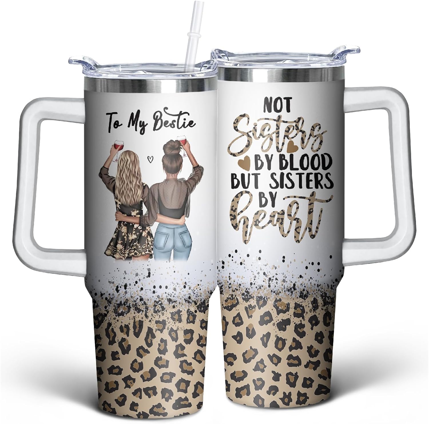 Best Friend 30oz Tumbler With Handle, Stainless Steel Insulated Besties ...