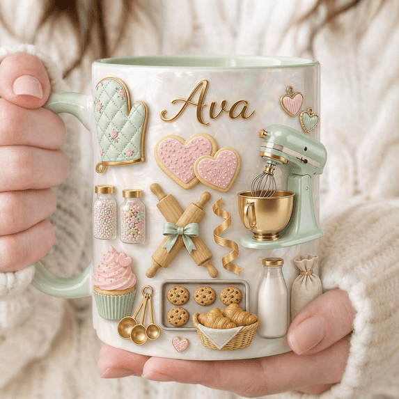 Best Friend Baker Mug Custom Name Accent Mug, Personalized Baking ...