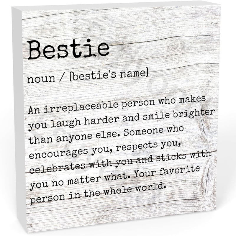 Best Friend Bestie Definition Decor Wood Box Sign 5 X 5 Inches Desk ...