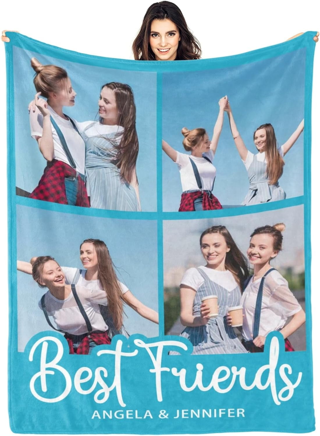 Best Friend Birthday Gifts for Women, Custom Best Friend Blanket with ...