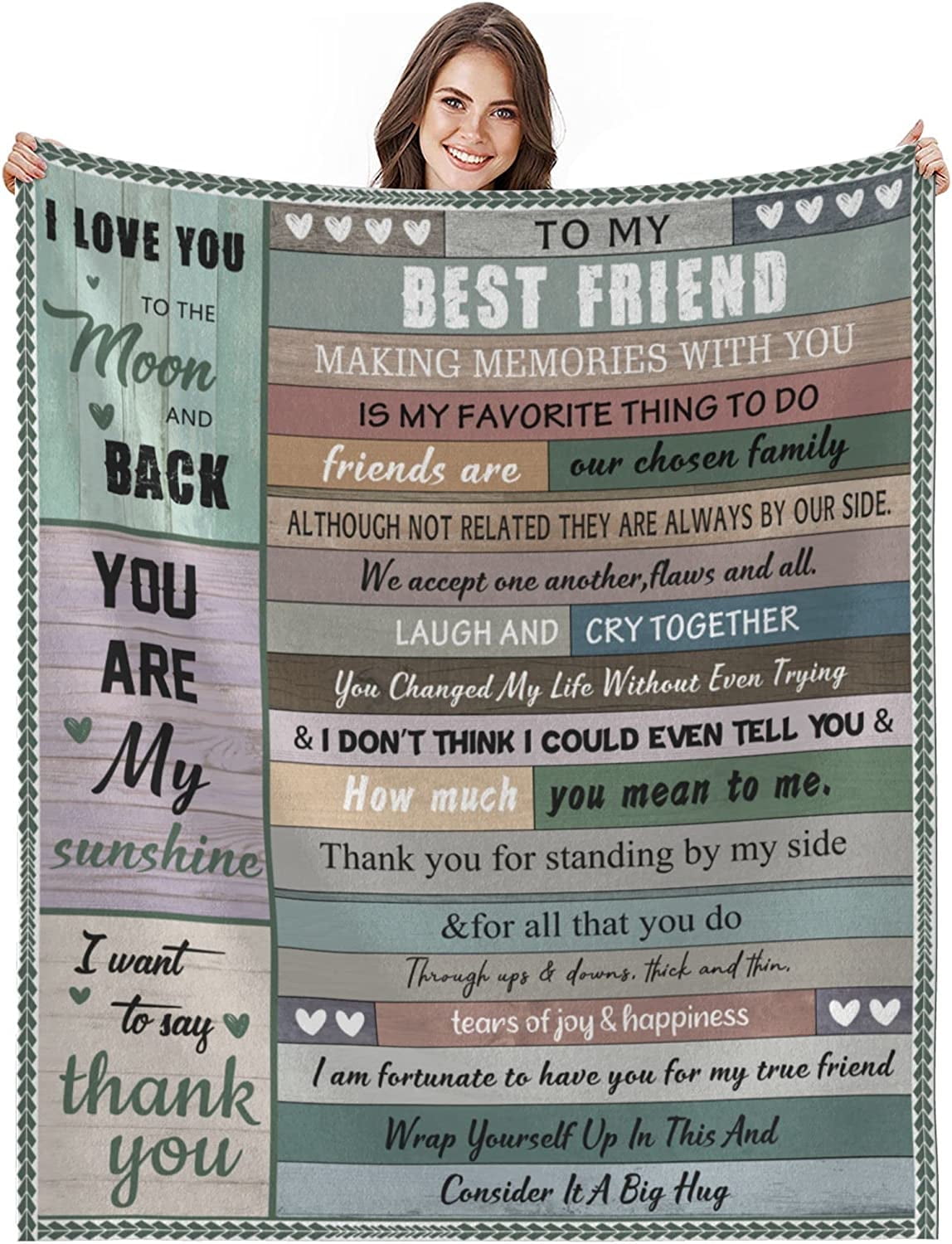 Best Friend Blanket, Best Friend Birthday Gifts for Women, Friendship ...