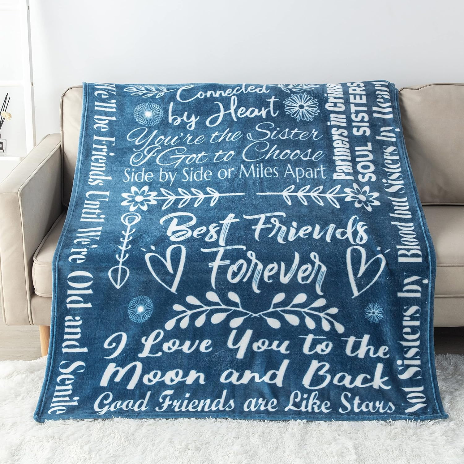 Best Friend Blanket Birthday Gifts with Loving Messages | Luxurious ...
