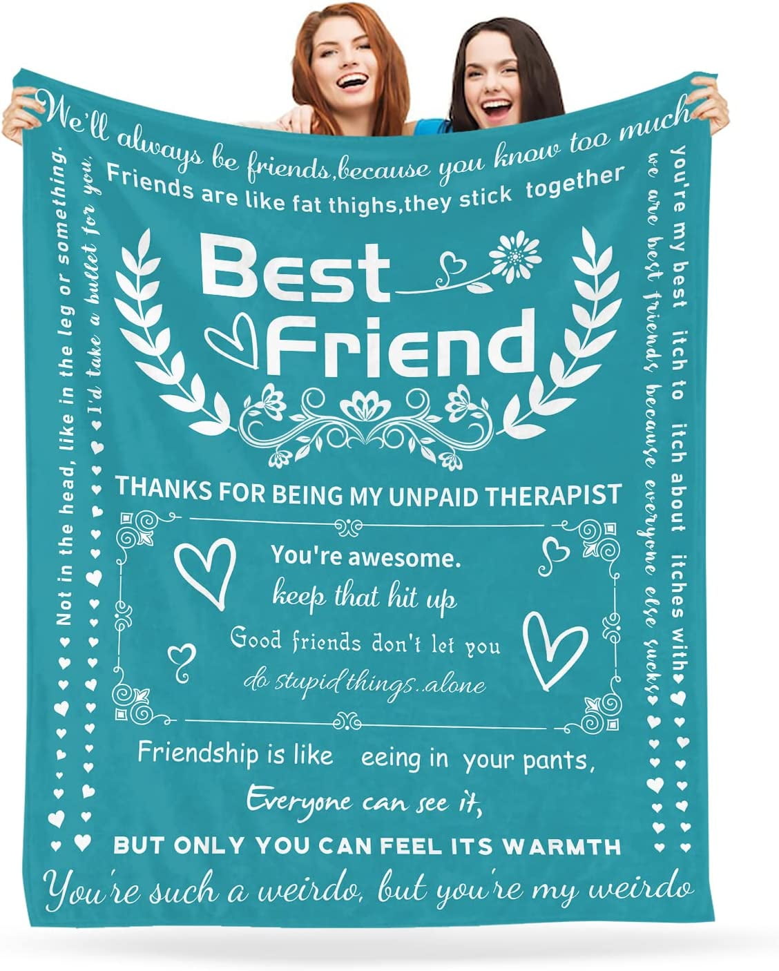 Best Friend Blanket Thoughtful Funny Friends Blanket, Best Friend ...