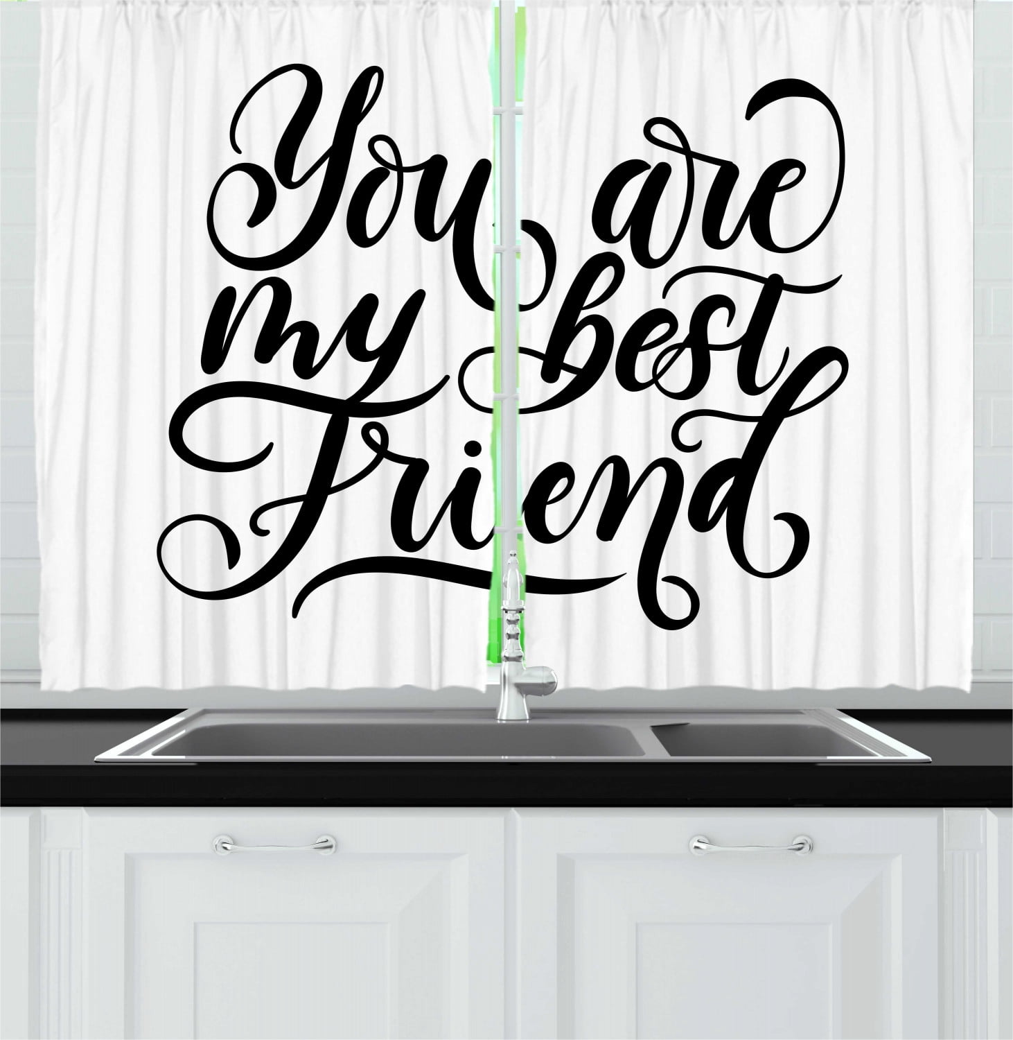 Best Friend Curtains 2 Panels Set, You Are My Best Friend Cursive ...