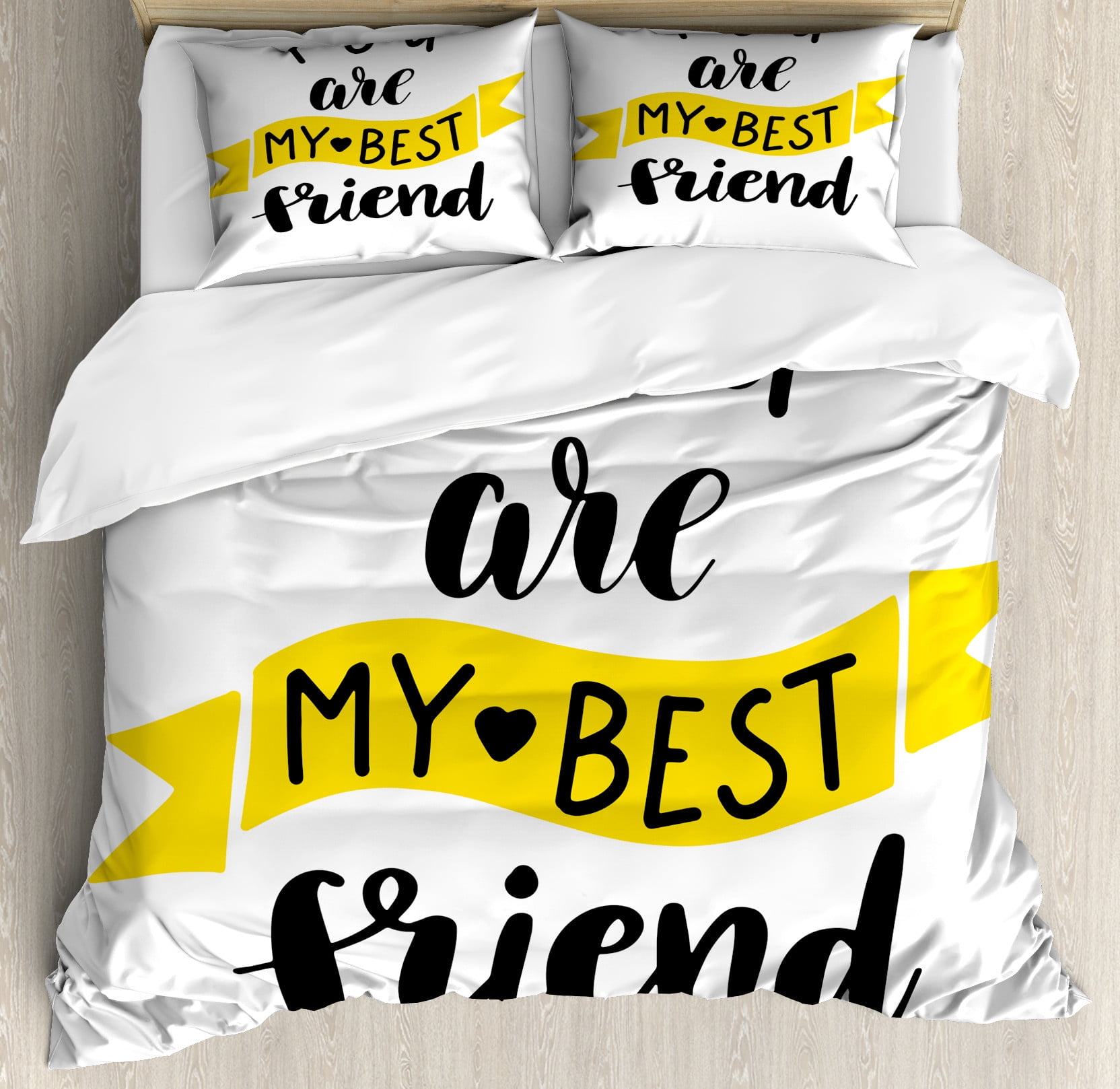 Best Friend Duvet Cover Set, Monochrome You Are My Best Friend ...