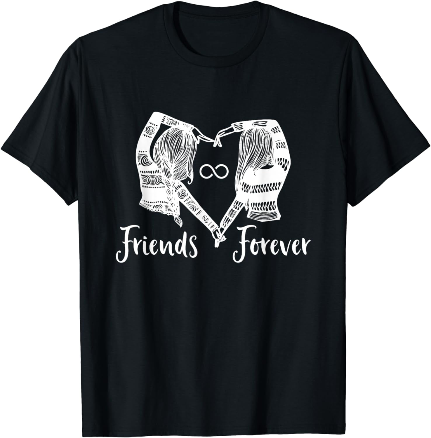 Best Friend Forever Matching BFF Gift Infinity Sign Besties T-Shirt ...