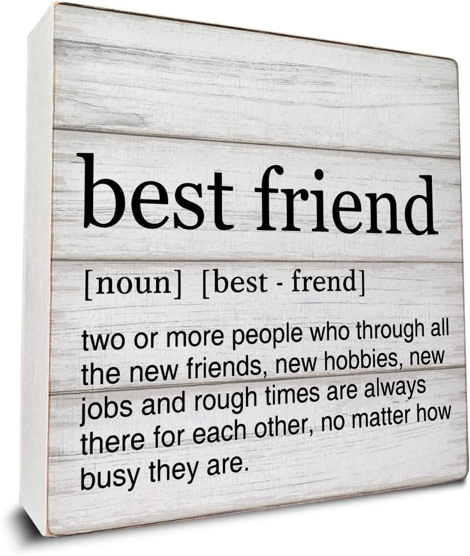 Best Friend Gift Best Friend Definition Wooden Box Sign Friendship Desk ...