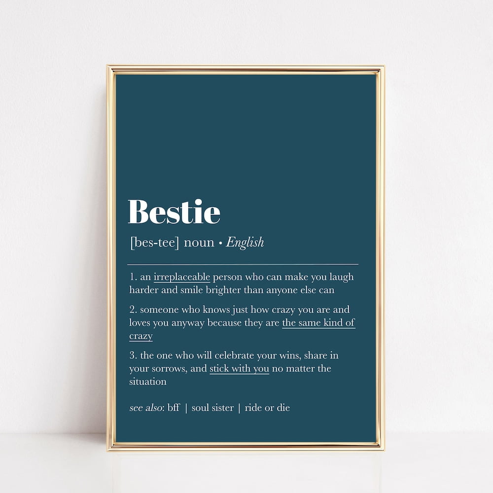 Best Friend Gift, Bestie Definition Print, Best Friend Print, Gift ...