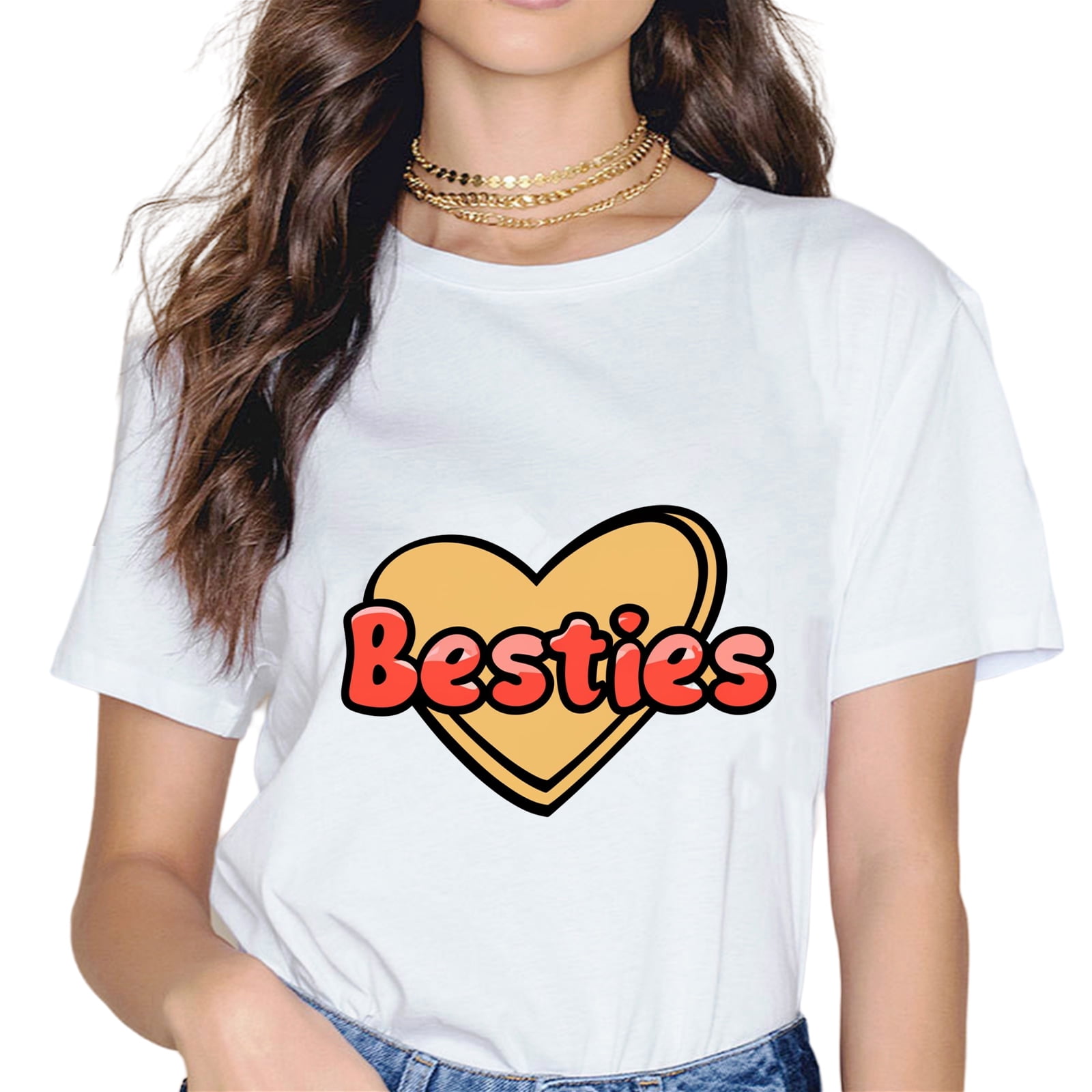 Best Friend Matching Cute Besties BFF Bestie Sister T-Shirt - Walmart.com
