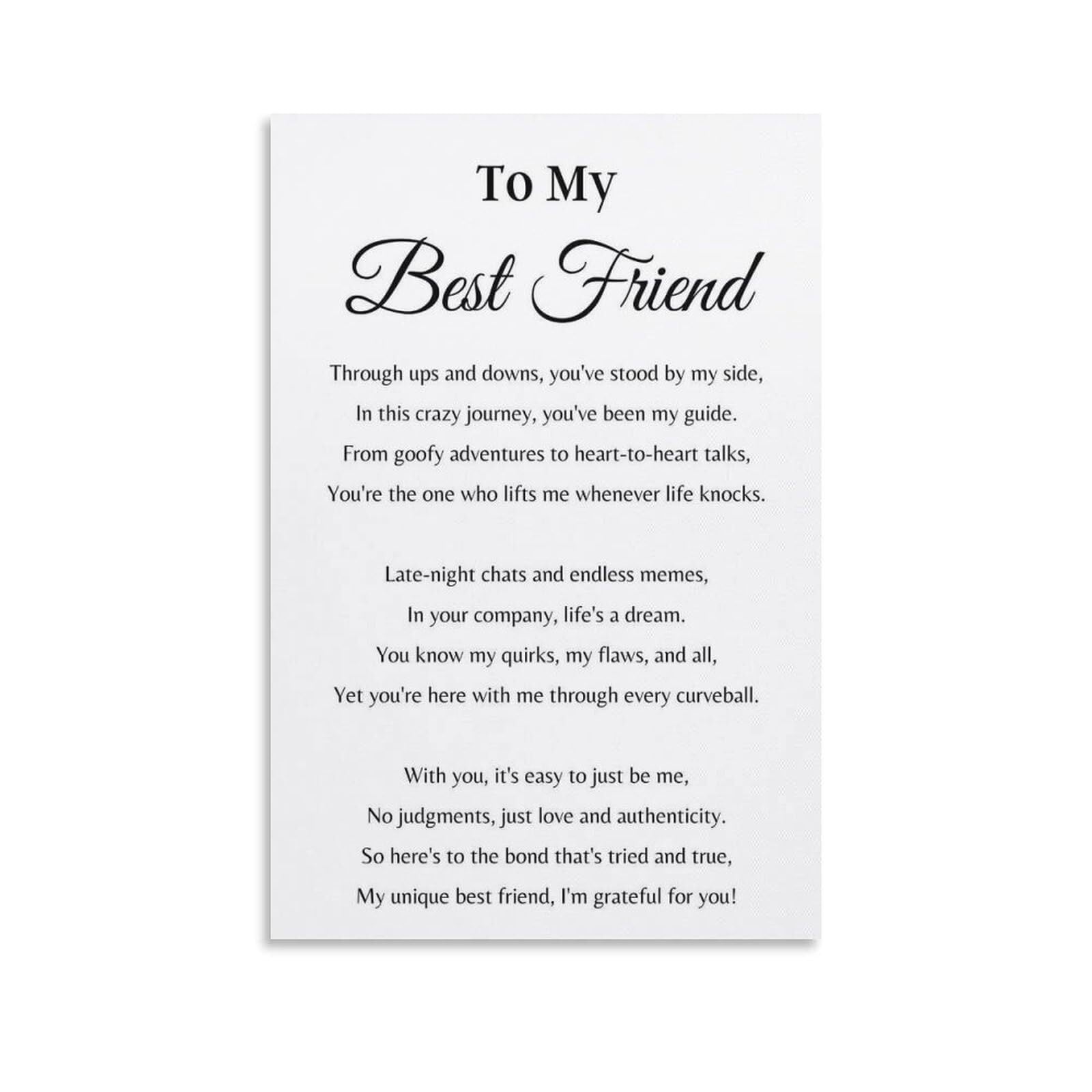 Best Friend Poem Print, Best Friend Quote Print, Birthday Gift for Best ...