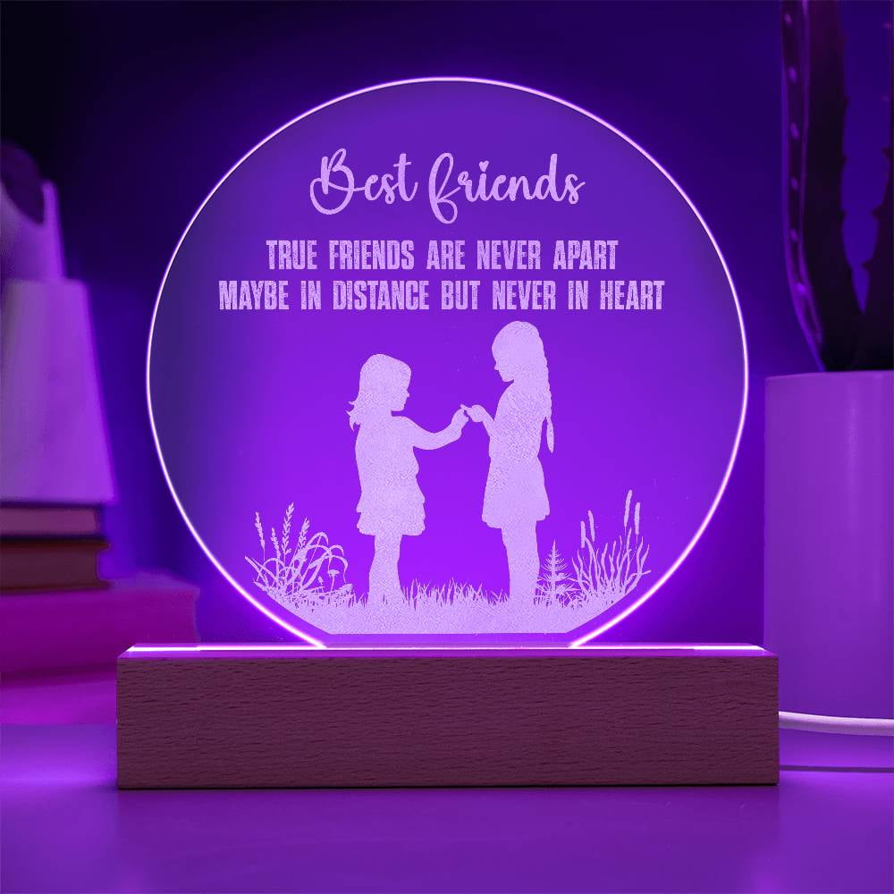 Best Friend True Friends Engraved Acrylic Circle Plaque are Never Apart ...
