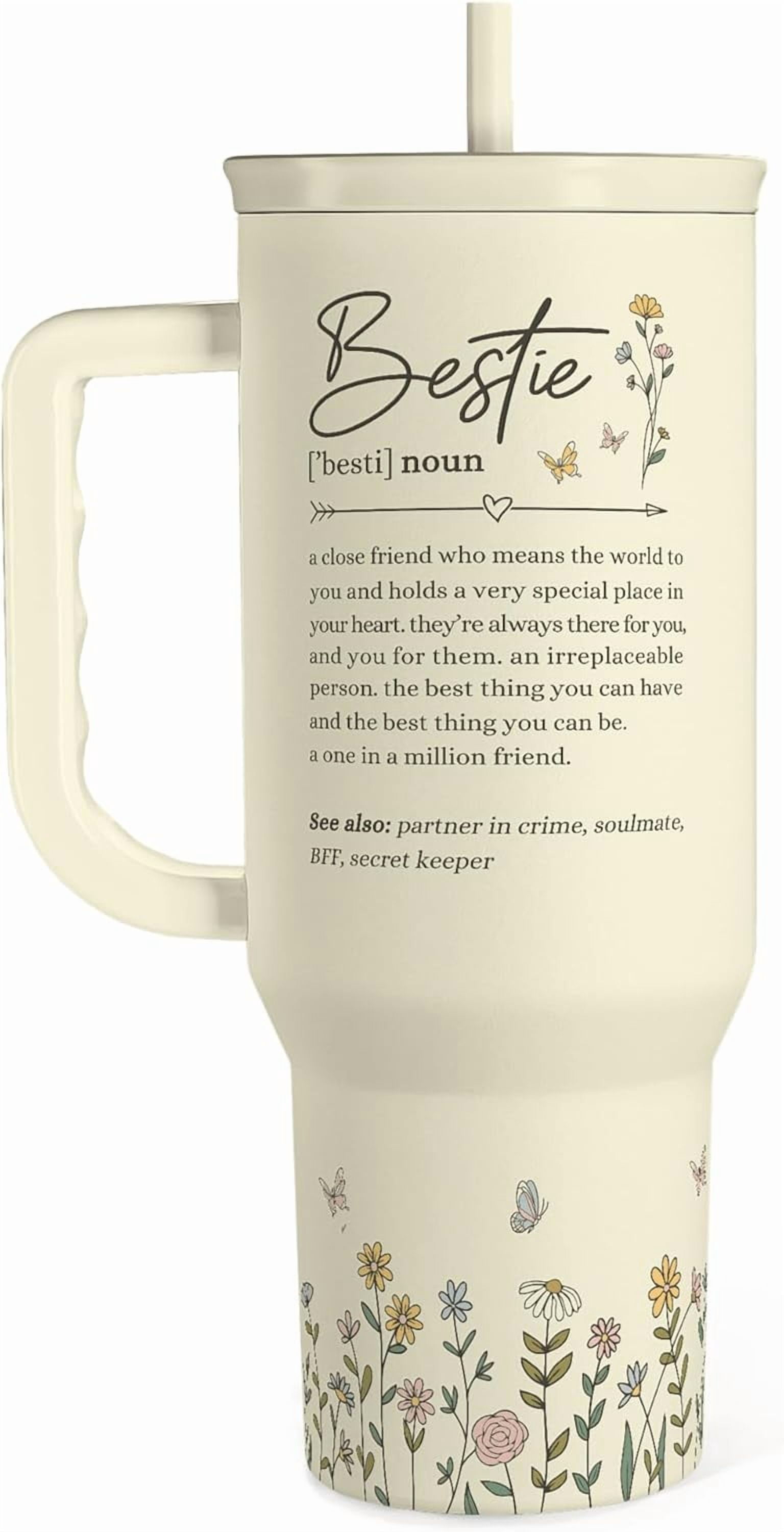 Best Friend Tumbler with Handle 40oz, Bestie Cups for Women Stainless ...