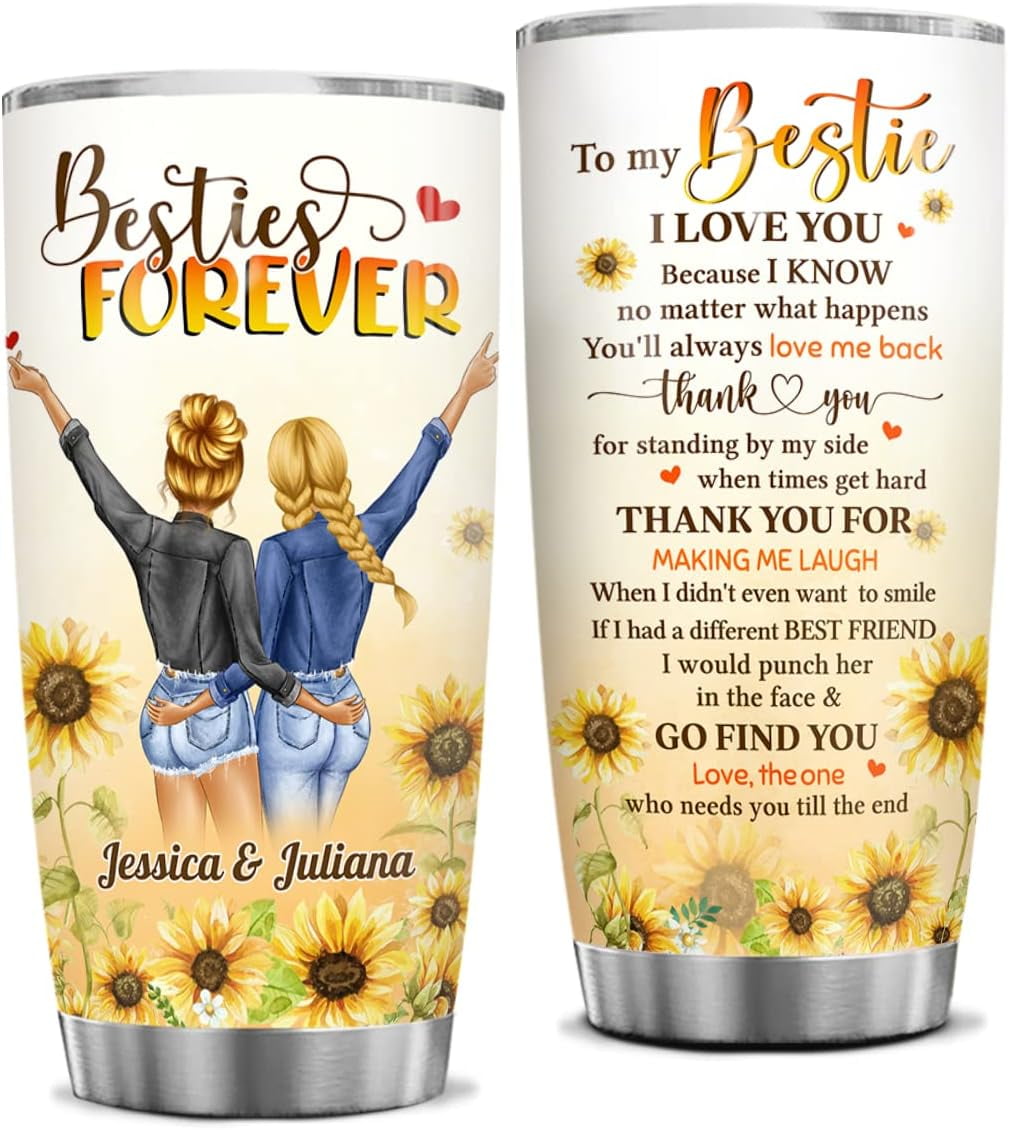 Best Friend Tumbler Personalized Bestie Forever Tumblers 20oz Coffee ...