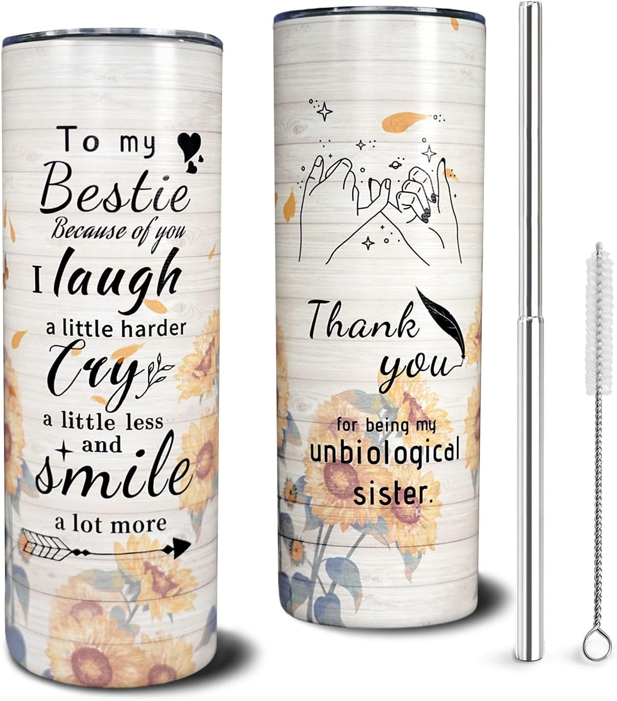 Best Friend Tumbler with Straw and Lid, Besties Cups, Bff/Bestie Gifts ...