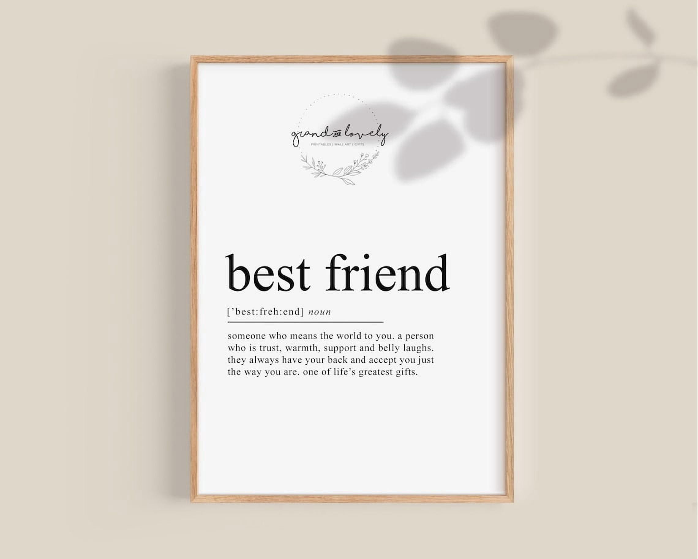 Best Friend birthday definition Dictionary Art Thank You Bestie Quote ...