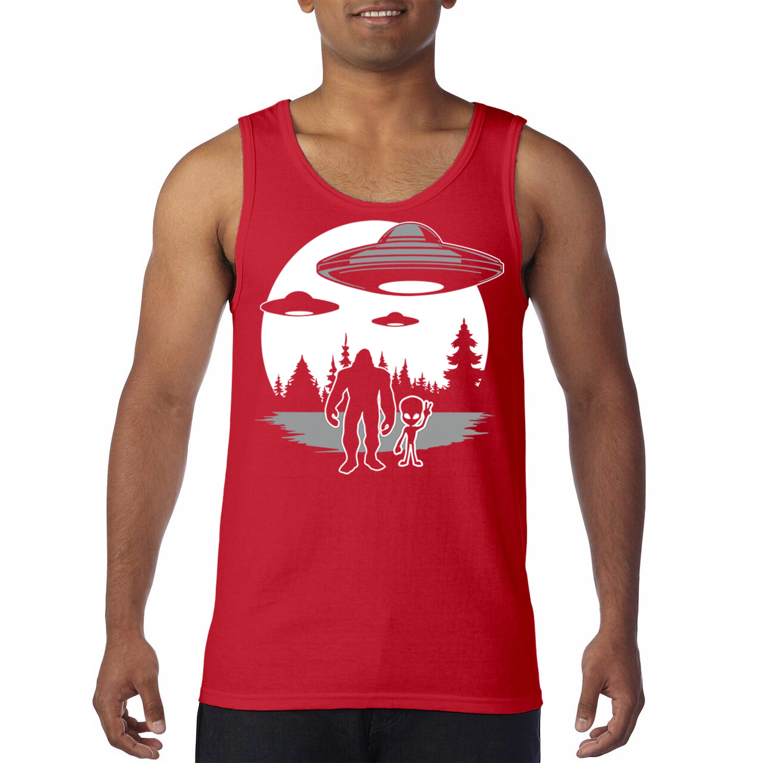 Best Friends Alien Bigfoot Moonlight Walk Tank Top Funny Space UFO ...