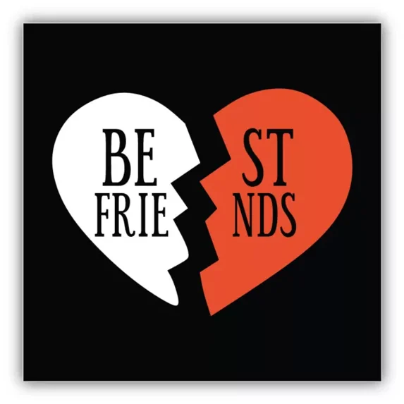 Best Friends Broken Heart Slogan Sticker Phone Decal Water Bottle ...