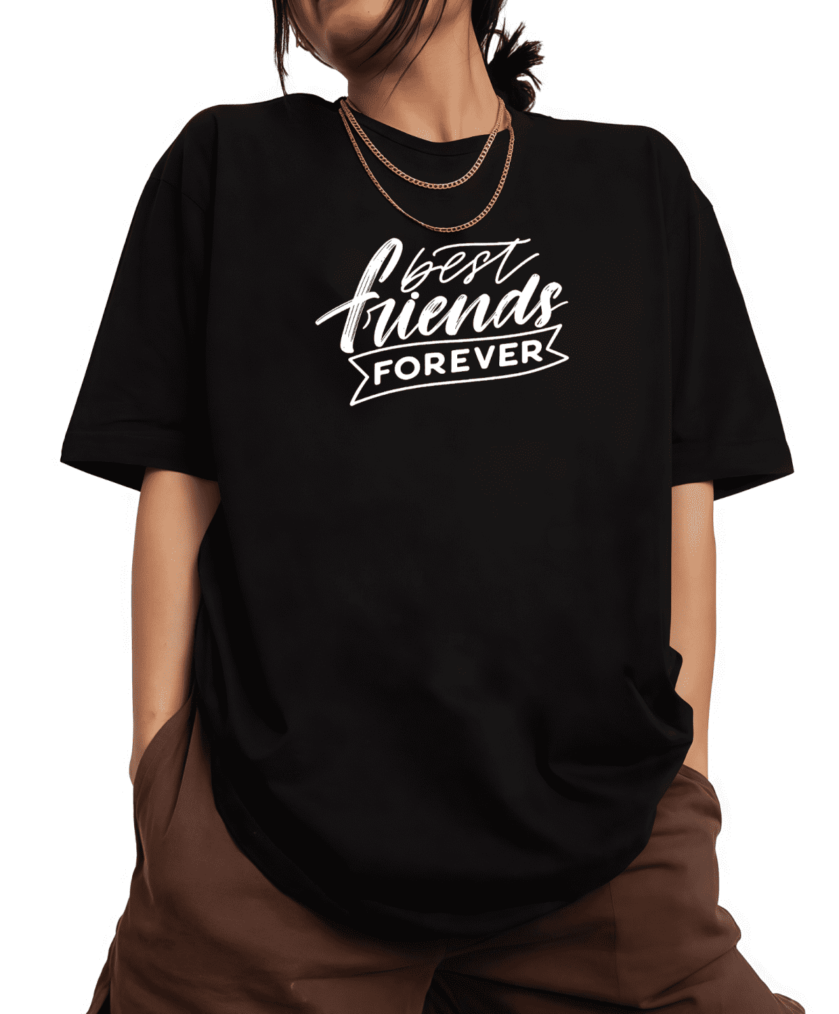 Best Friends Forever Cursive+Ribbon Print BFF Anniversary Commemorative ...