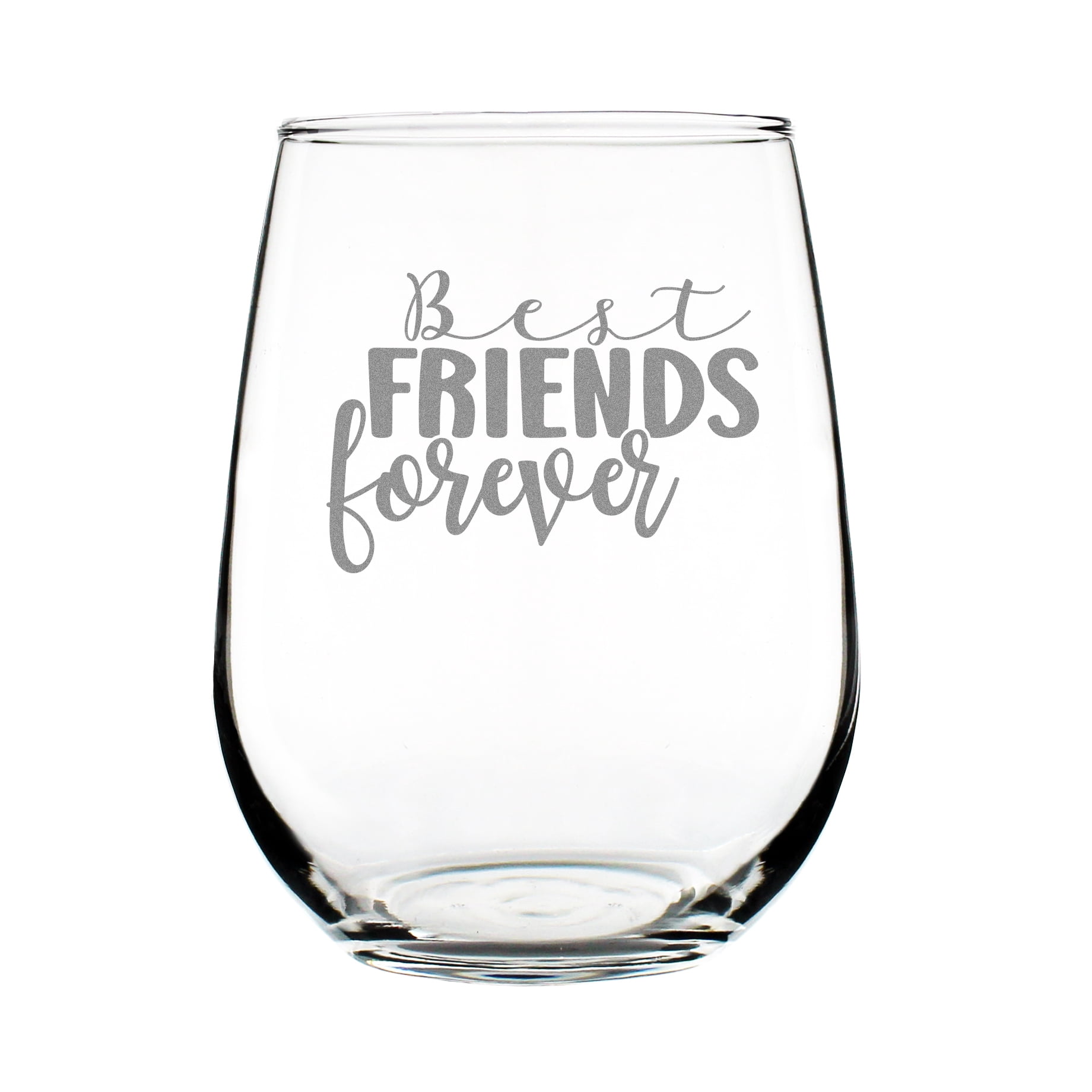 Best Friends Forever Engraved Stemless Wine Glass 17oz, Hand Etched ...