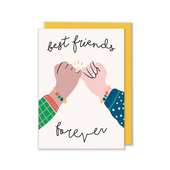 Best Friends Forever Greeting Card – Heartwarming Design with Fist Bump ...
