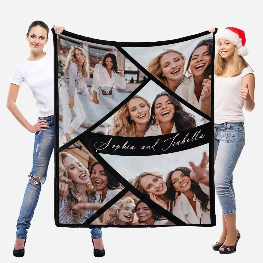 Best Friends Forever Memorial Blankets with Pictures Birthday ...