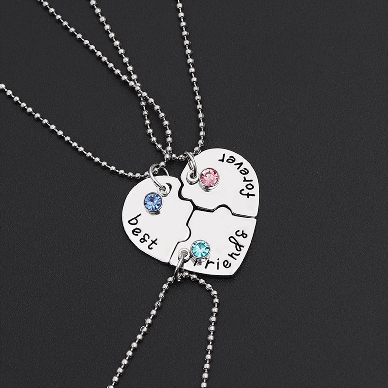 Best Friends Forever and Ever Necklace with Crystal Broken Heart Charm ...