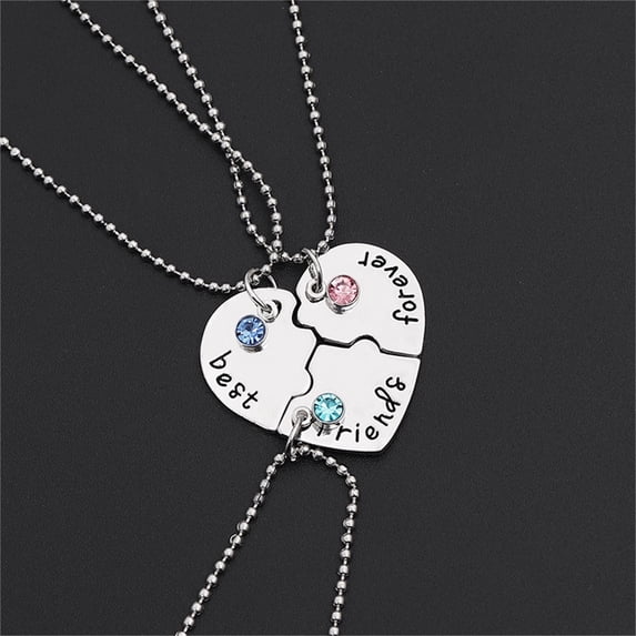 Best Friends Forever and Ever Necklace with Crystal Broken Heart Charm ...