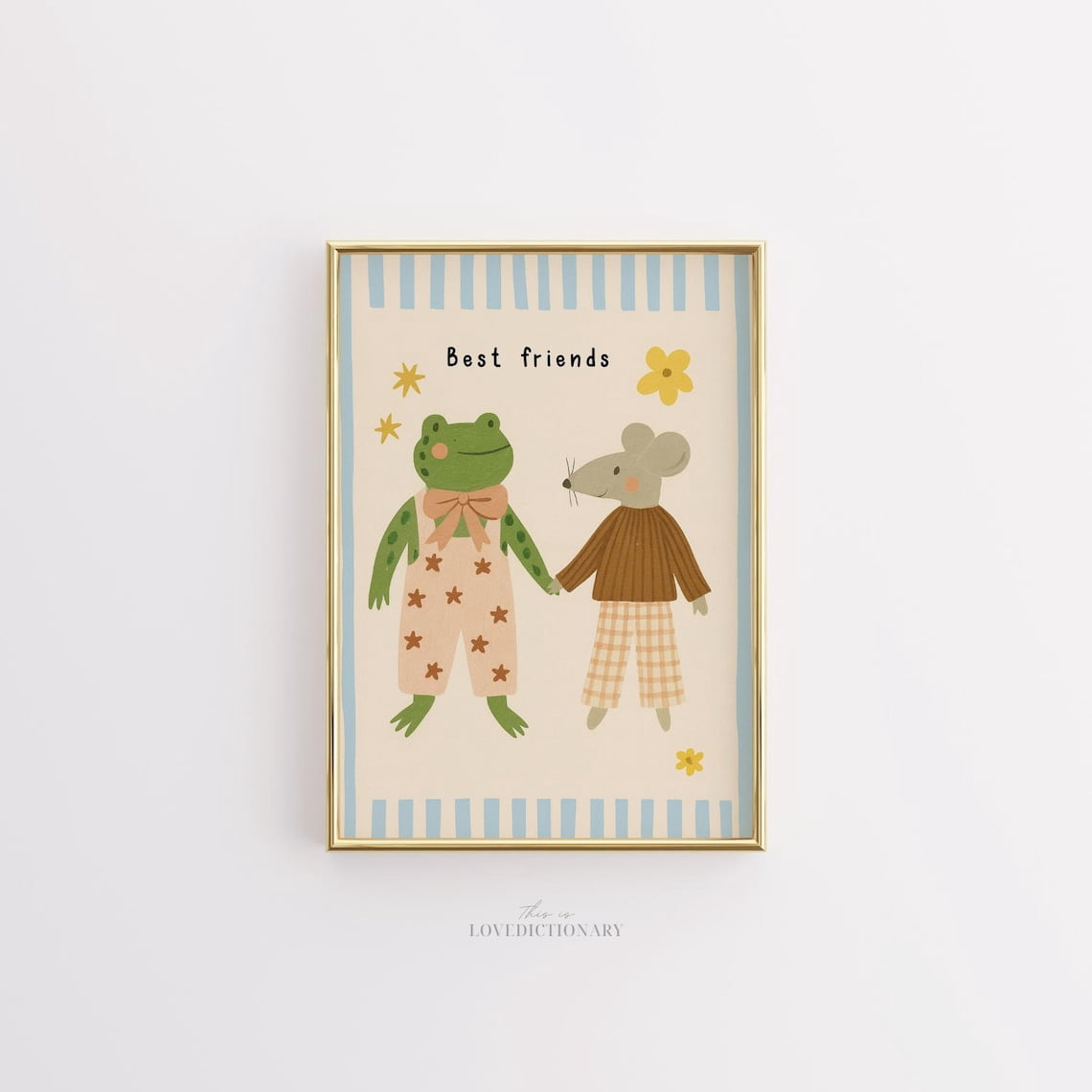 Best Friends Frog Mouse Nursery Wall Art Whimsical Decor, Unframed ...