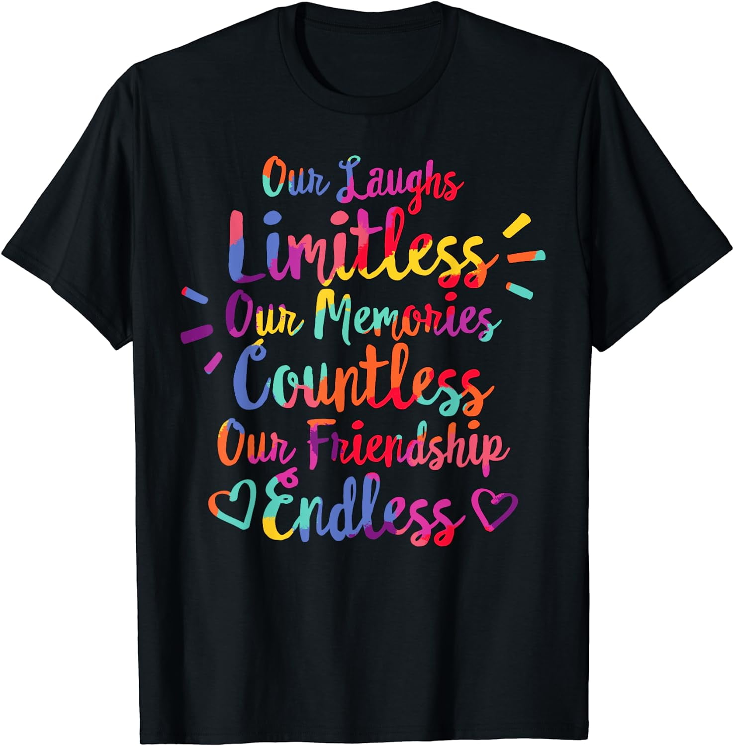 Best Friends Matching Memories Friendship Endless BFF Bestie T-Shirt ...