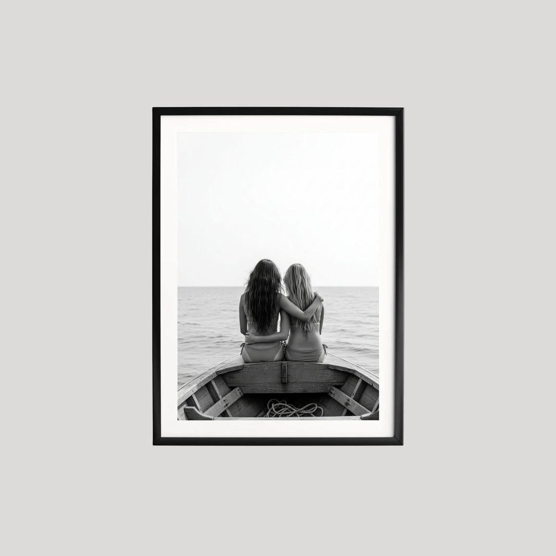 Best Friends Photography Black and White Coastal Fine Art Ocean Boat ...