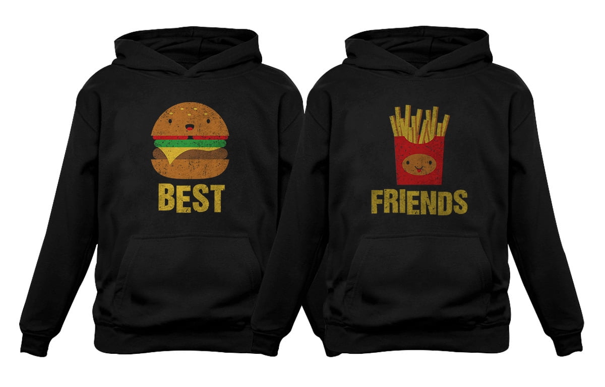 Best Friends Set BFF Hoodies Set Burger & Fries Junk-food Matching ...