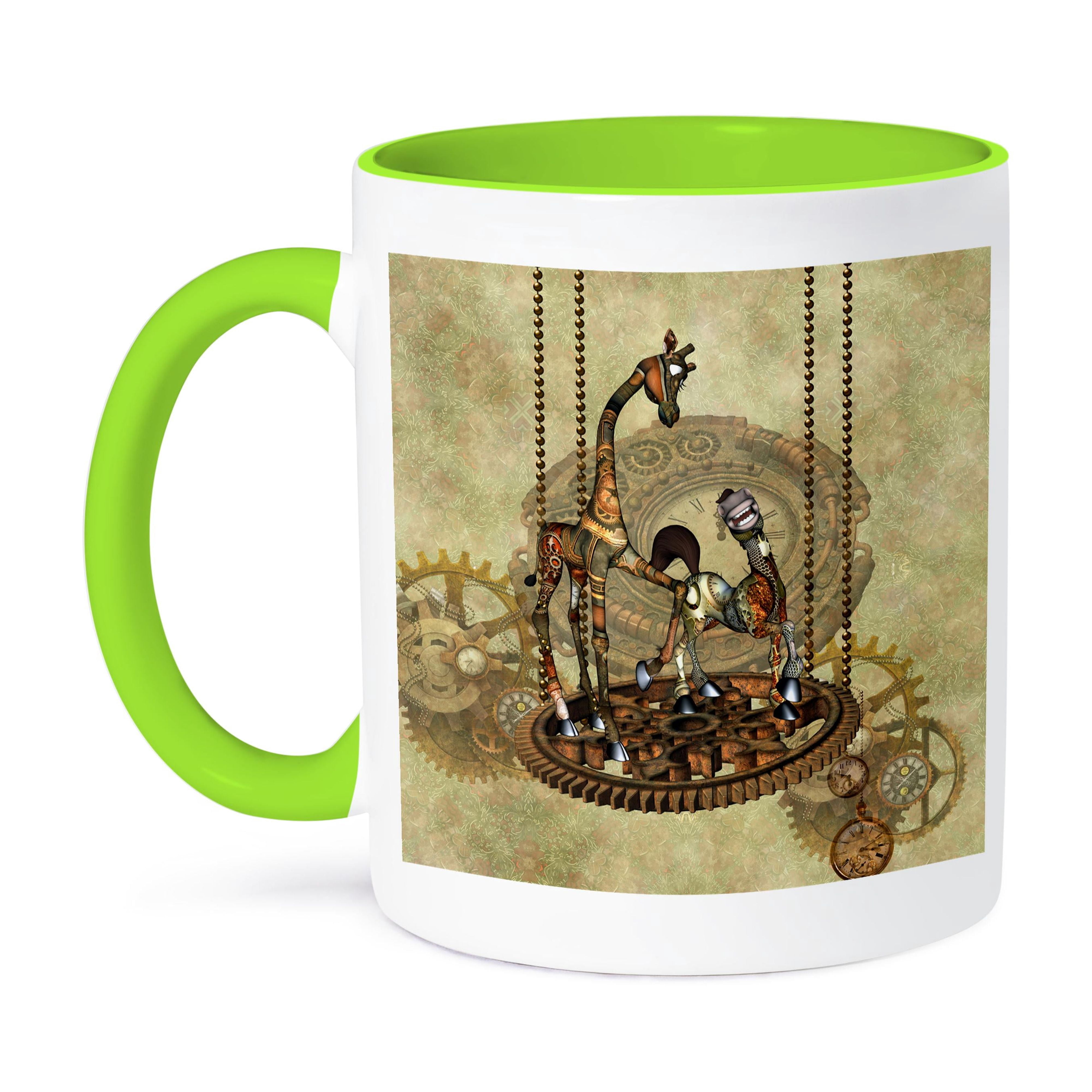 3dRose, Best friends steampunk giraffe with steampunk horse, 11oz Two ...