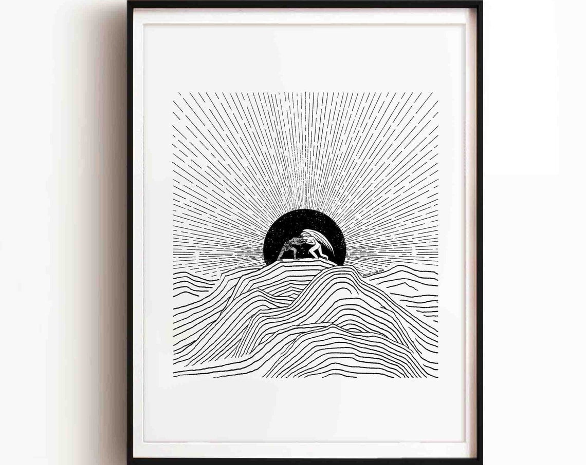 Best Friends V2 (Alien Riding A Cat,Urreal Alien Art, Collage Print ...