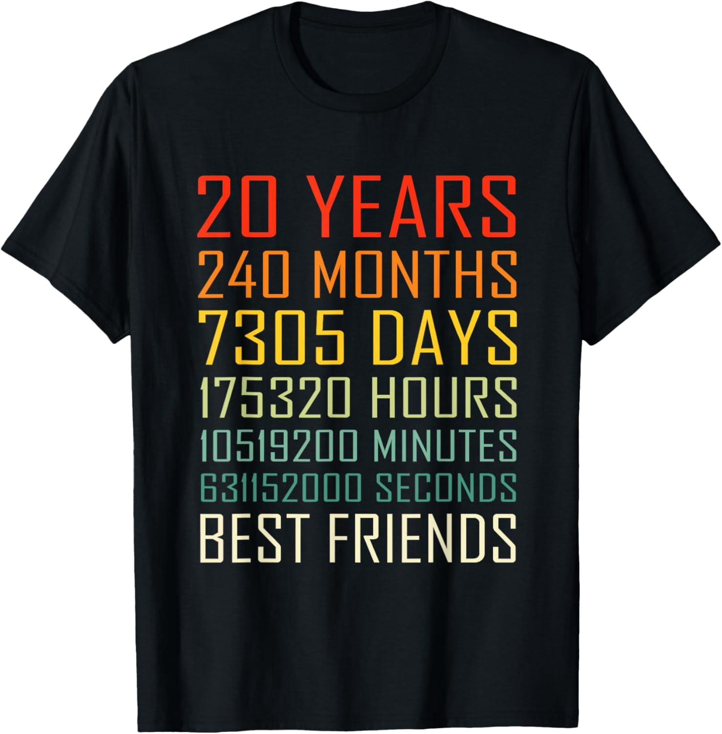 Best Friends Vintage 20 Years Friendship Anniversary T-Shirt - Walmart.com