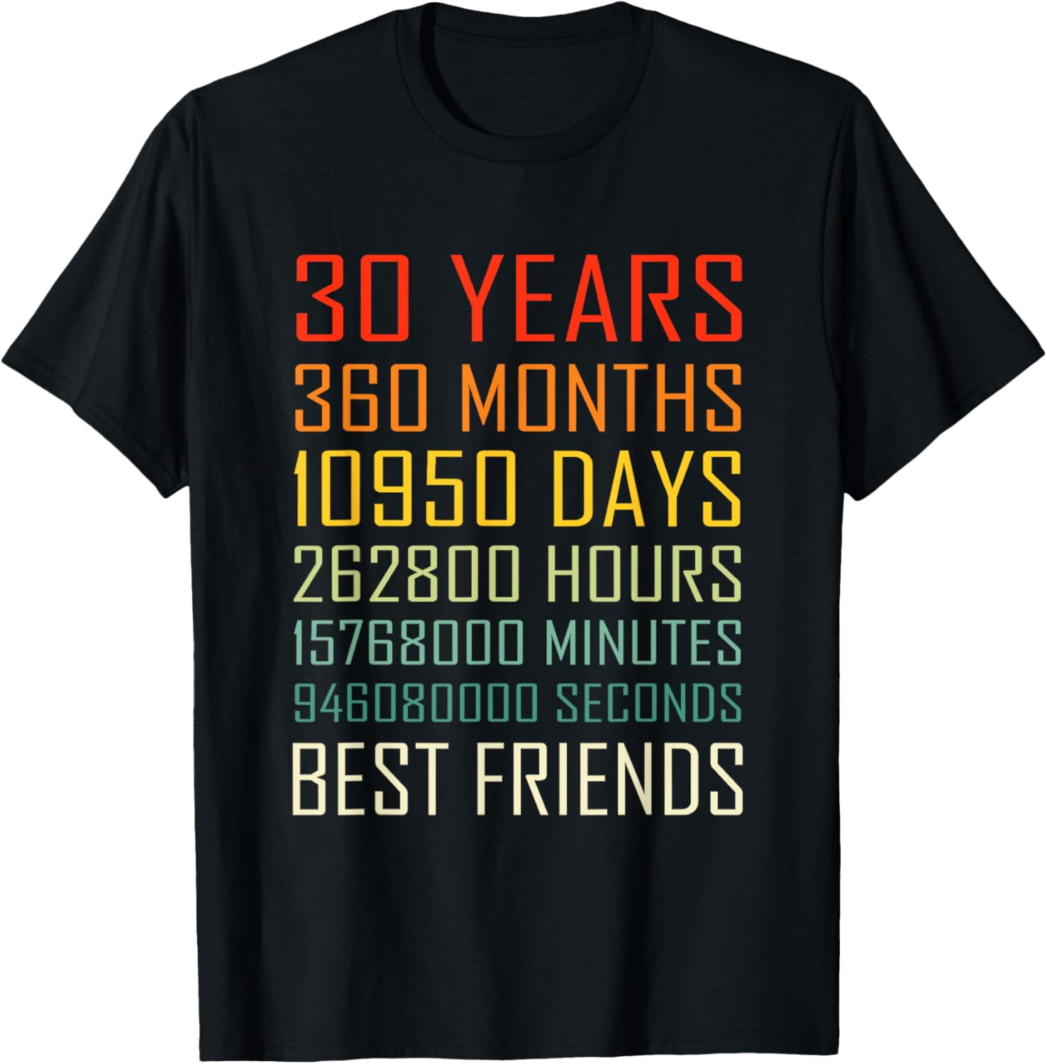 Best Friends Vintage 30 Years Friendship Anniversary T-Shirt - Walmart.com