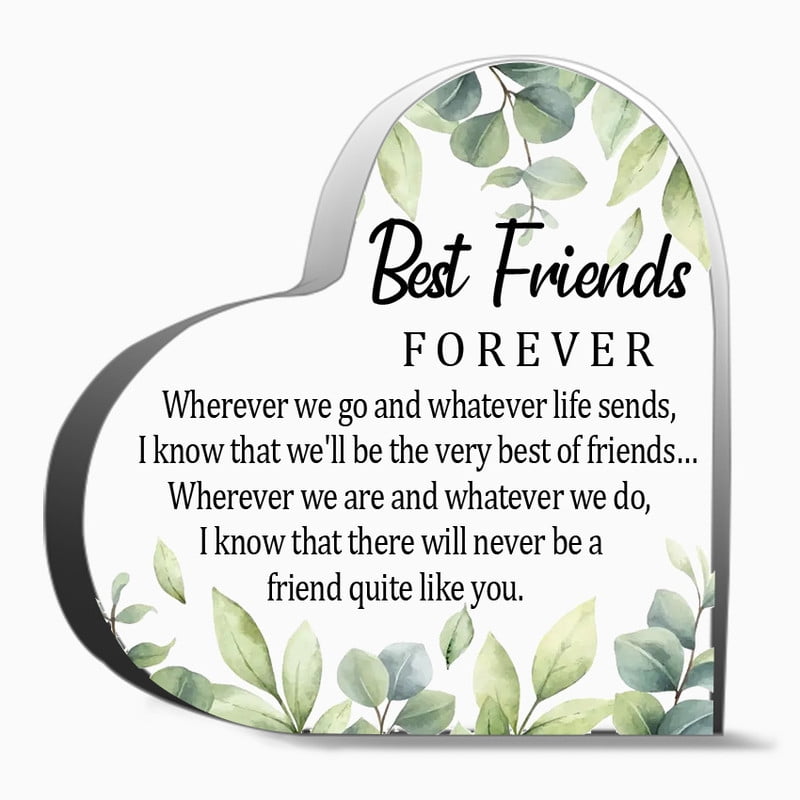 Best Friends Wherever We Go And Whatever Life Sends Decor Acrylic Heart ...