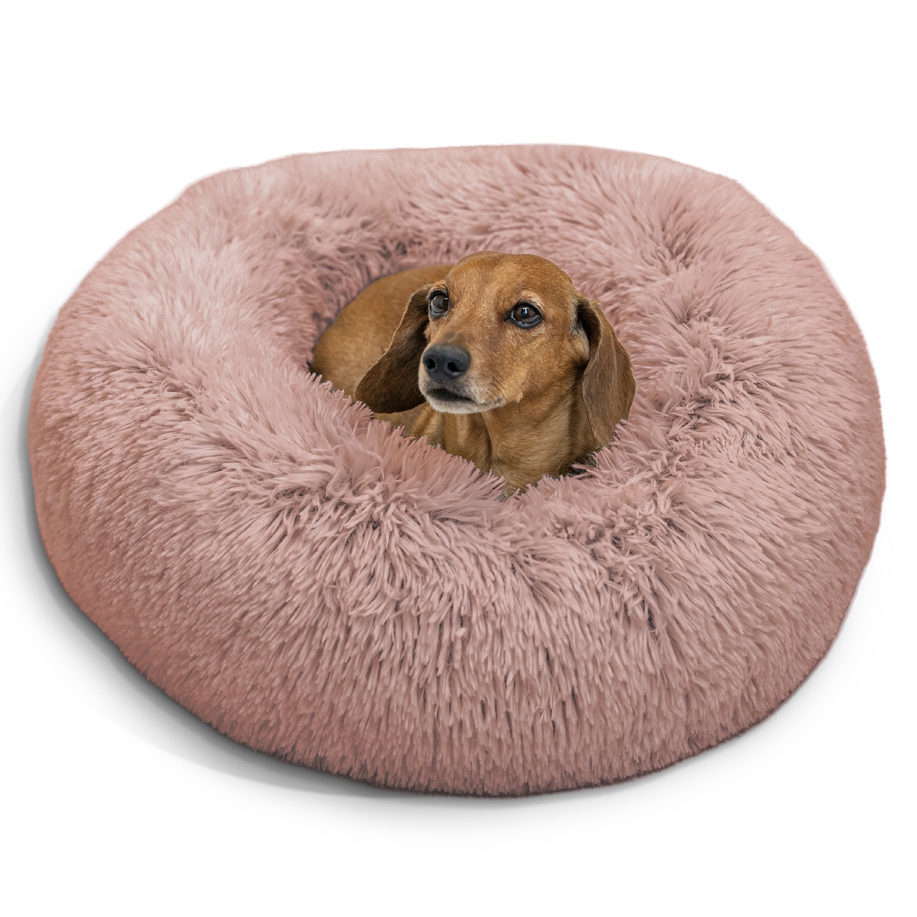 Best Friends by Sheri Original Calming Donut Dog and Cat Bed, Shag Faux ...