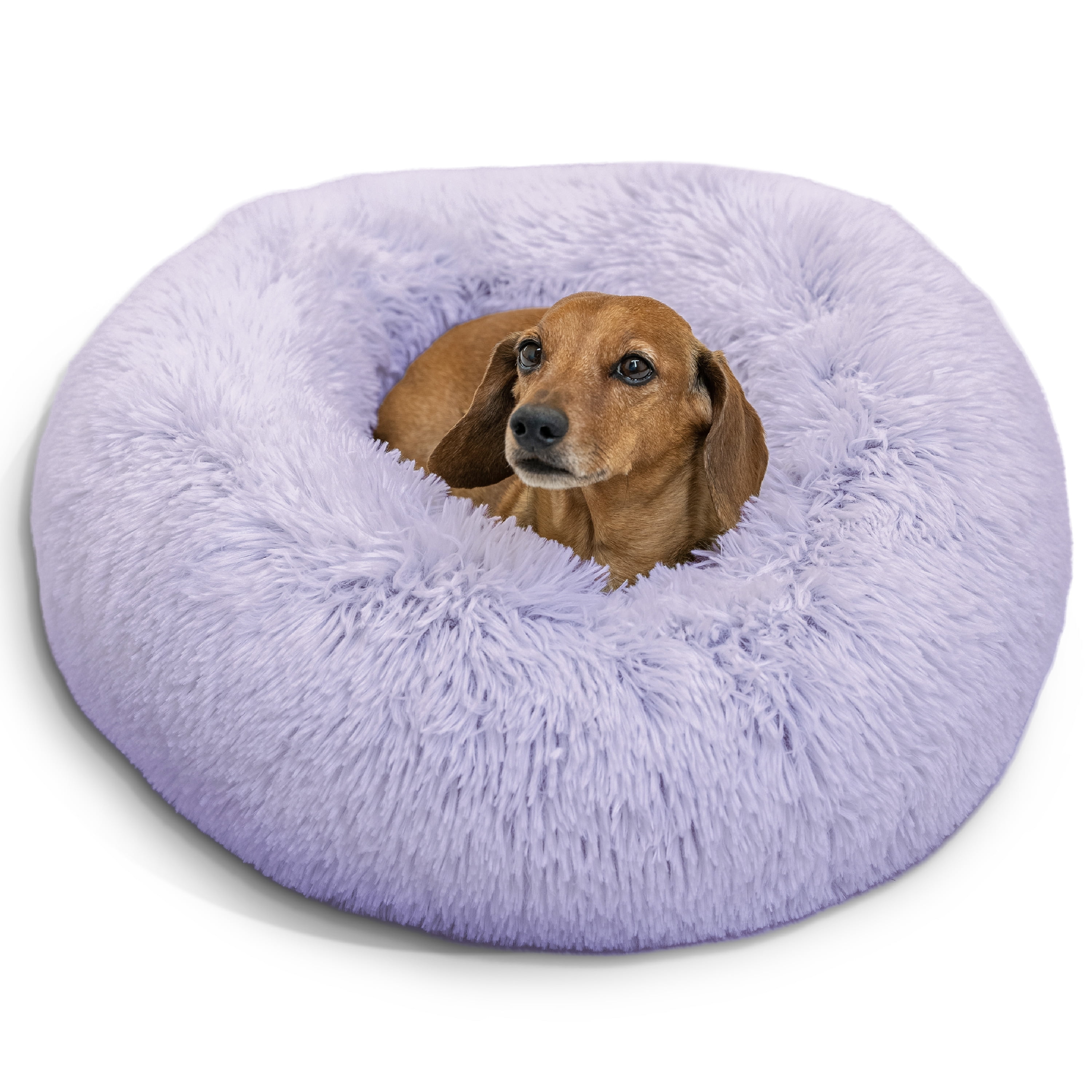 Best Friends by Sheri Original Calming Donut Dog and Cat Bed, Shag Faux ...