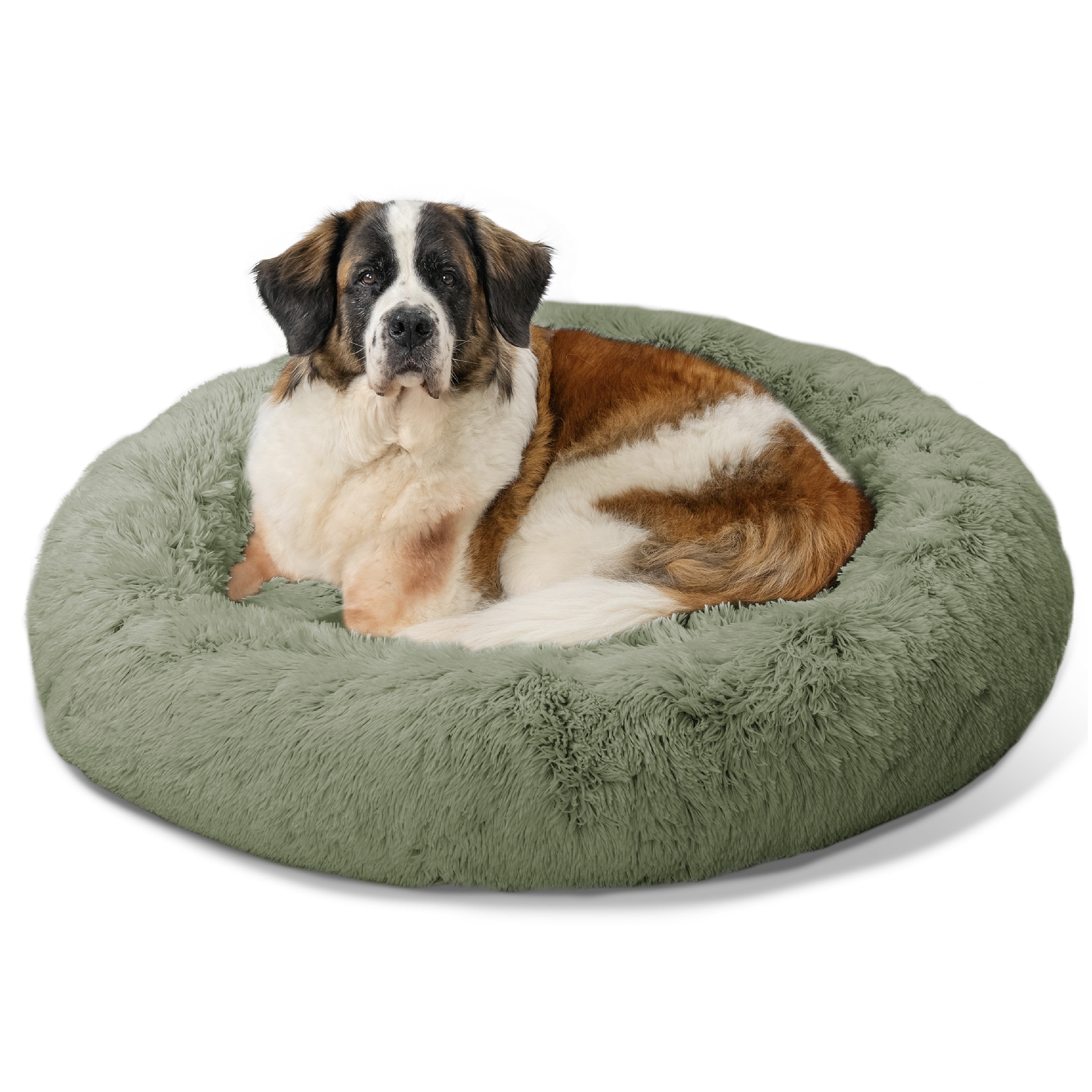 Best Friends by Sheri Original Calming Donut Dog and Cat Bed, Shag Faux ...