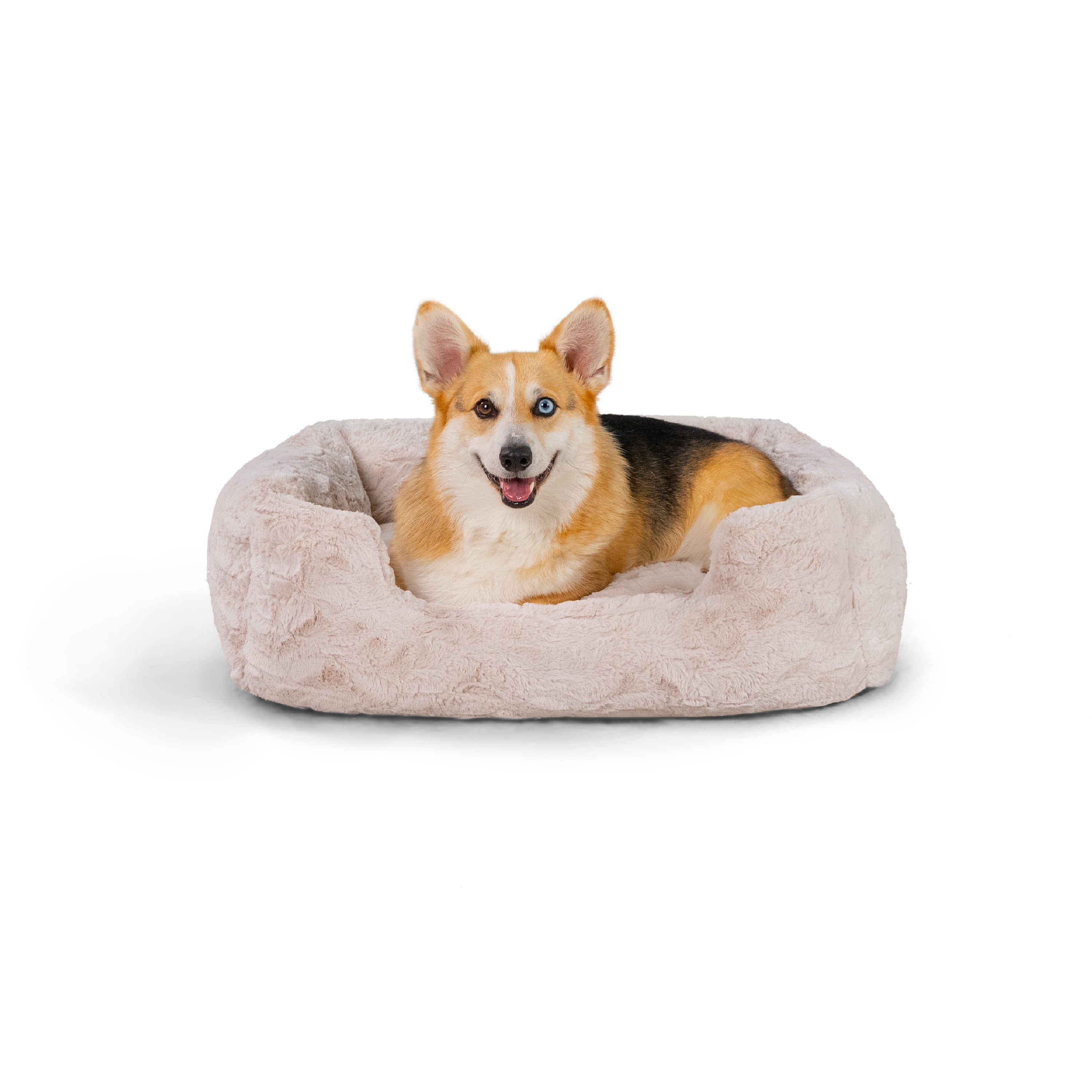 Best Friends by Sheri Lux Lounge Bed Calming Faux Fur Dog Bed, Oyster ...