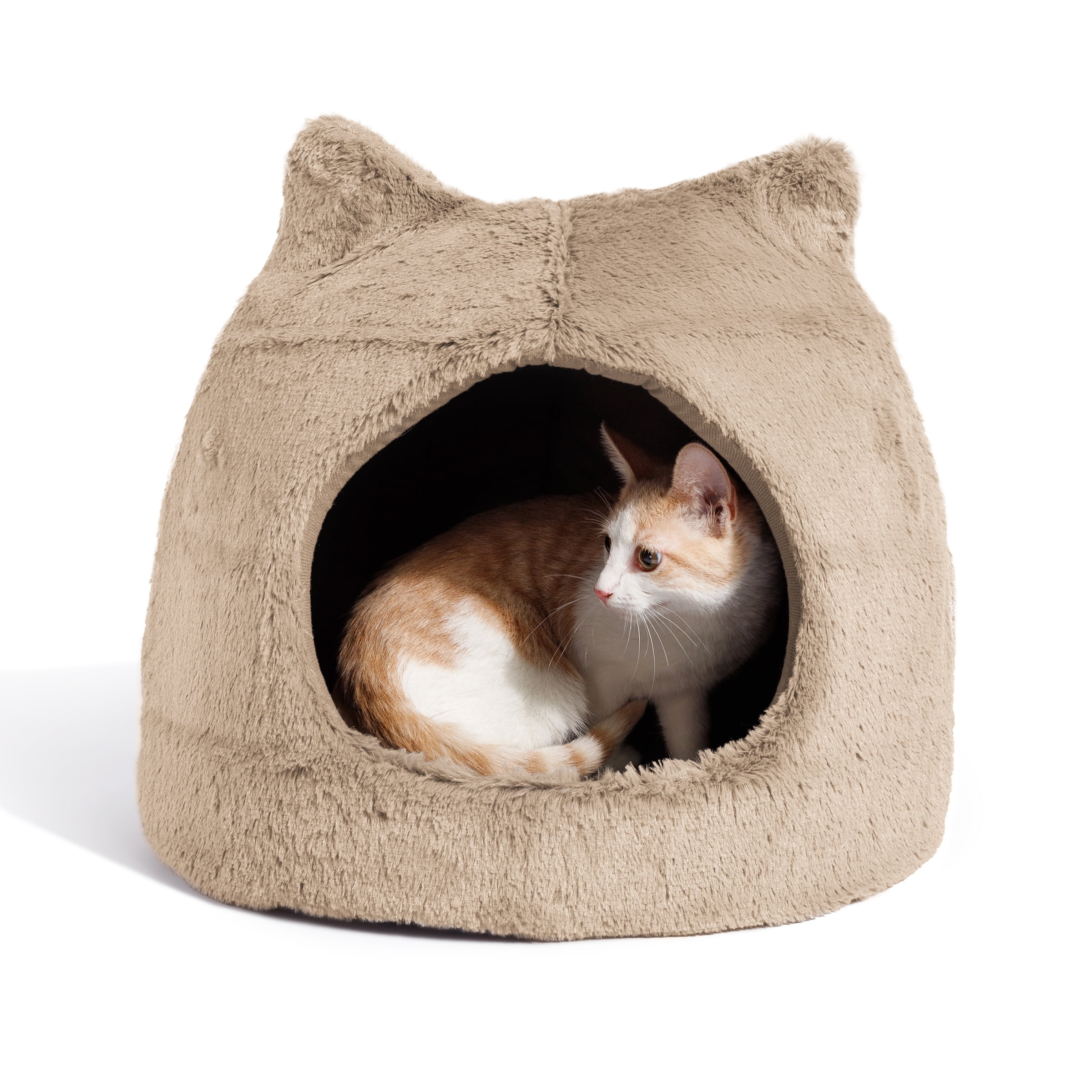 Best Friends by Sheri Meow Hut Fur Dome Pet Bed – Covered Cat Cave for ...